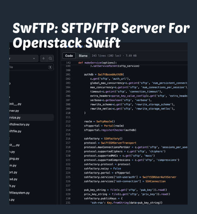 SwFTP: SFTP/FTP Server For Openstack Swift